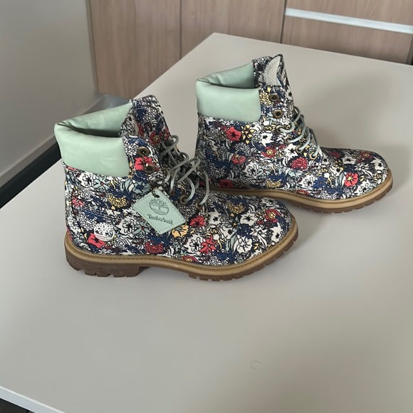 Timberland | Shoes | Brand New Floral Print Tiffany Blue Timberland ...